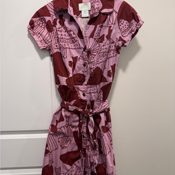 Lesley Evers | Dresses | Anthroplogie Lesley Evers Shirt Dress Burgundy ...
